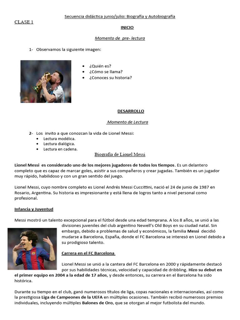Actividades Sherlyn | PDF | Lionel Messi | FC Barcelona