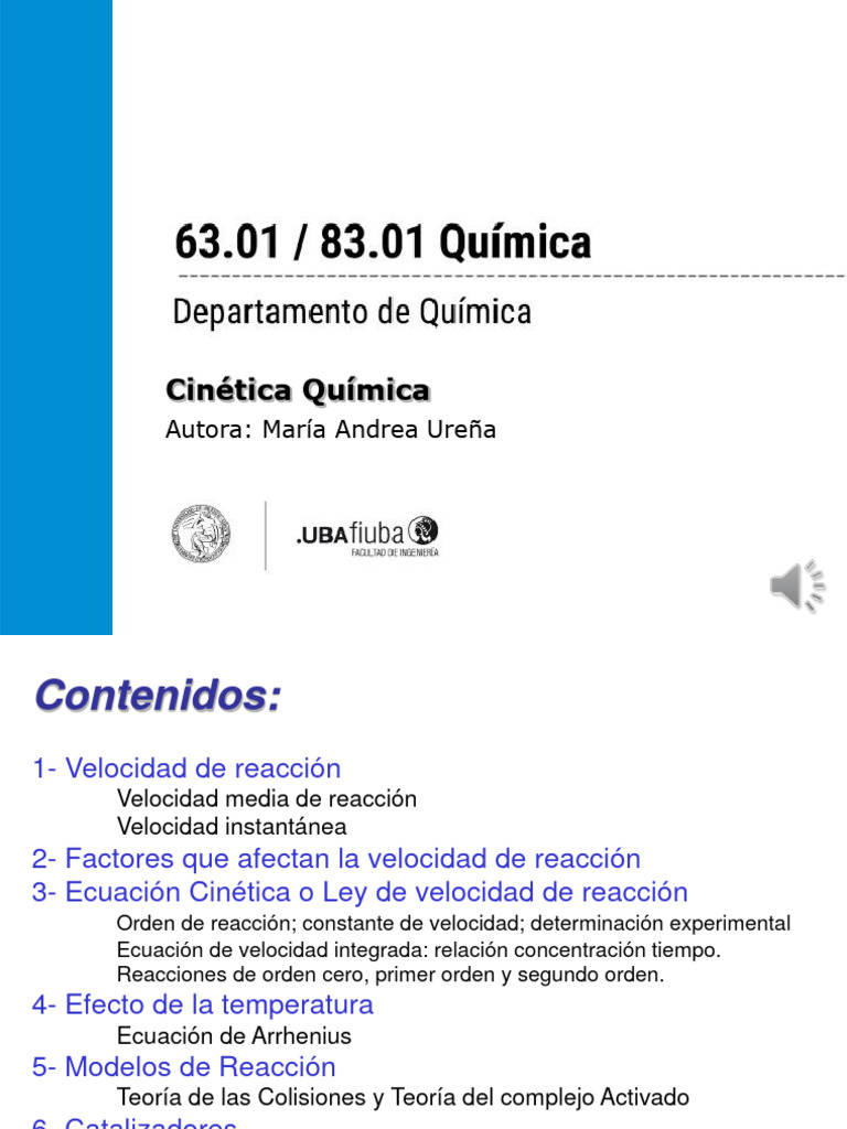 T9-Cinetica Química - (A.Ureña) - Uba | PDF | Cinética química | Reacciones químicas