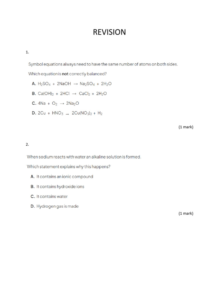 Revision Marks Breakdown Document | PDF