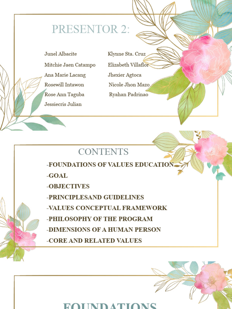 Foundations of Values Education Guide | PDF | Truth | Goal