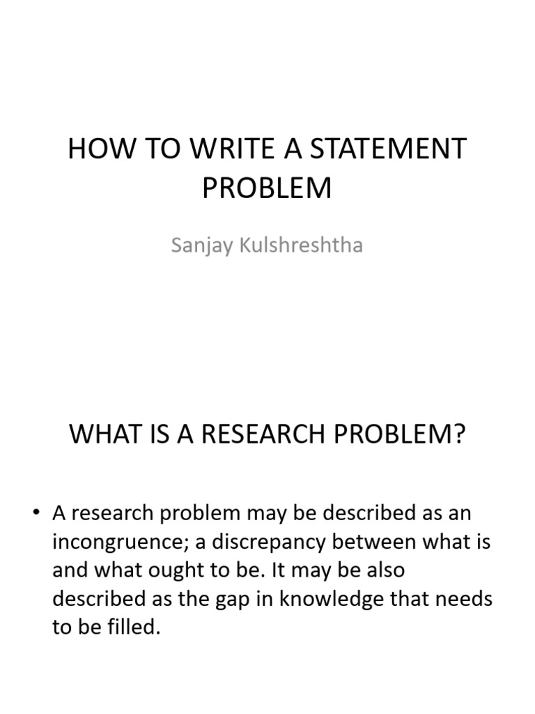 How To Write A Statement Problem Pdf Scope Computer Science 5189