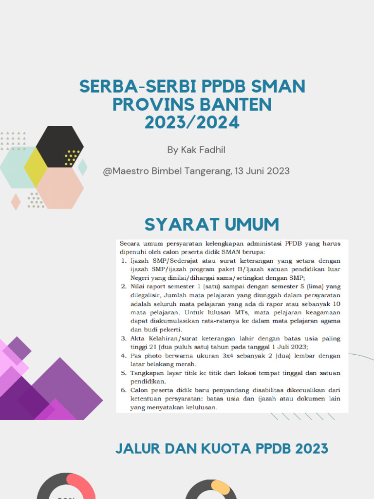 Serba-Serbi PPDB Sman Provins Banten 20232024 | PDF
