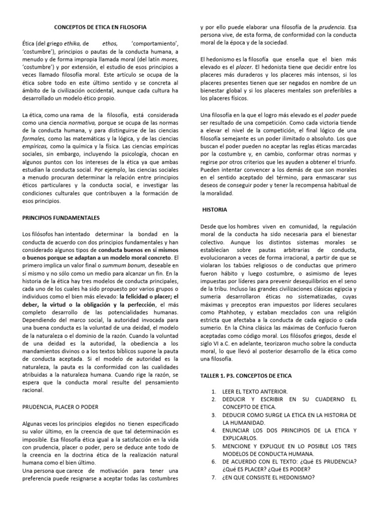 Guia1 3P Etica | PDF | Moralidad | Placer