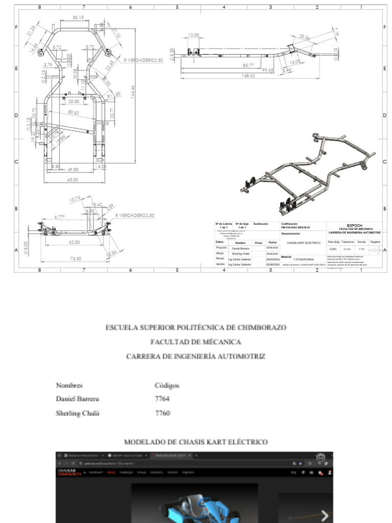 Chasis Kart Eléctrico Barrera-Chalá | PDF