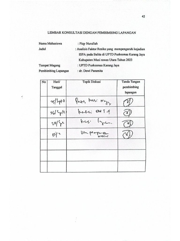 Lembar Konsultasi Dengan Pembimbing L | PDF