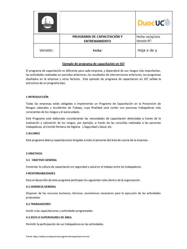 Ejemplo de Programa SST para Empresas | PDF | Business