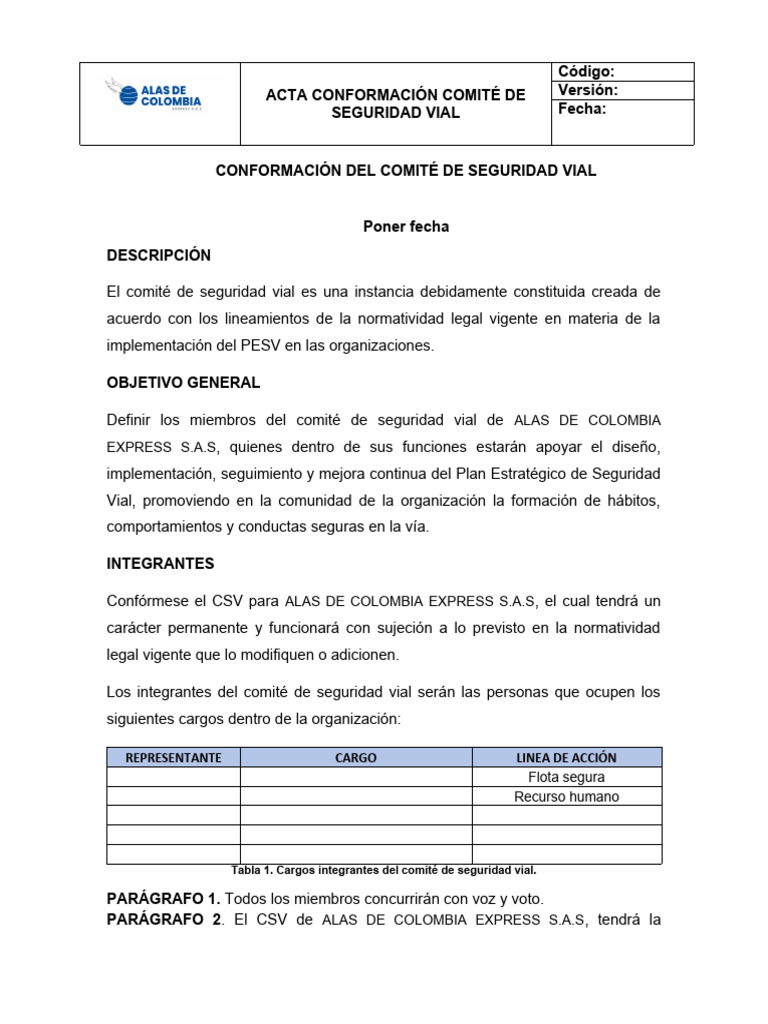 Anexo 2 Acta de conformacion del comit‚ | PDF