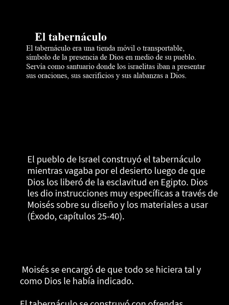 El Tabernaculo | PDF | Tabernáculo | Libro del éxodo