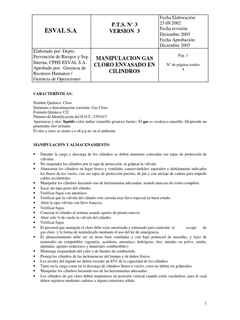 Esval S.A: P.T.S. #3 | PDF | Agua | Quemar