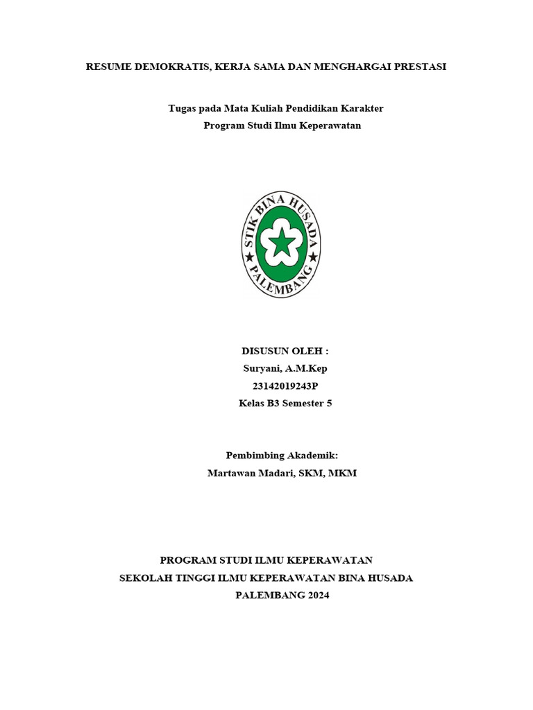RESUME Demokratis, Kerja Sama Dan Menghargai Prestasi | PDF