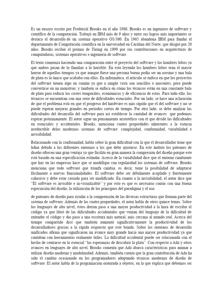 No silver bullet | PDF | Software | Objeto (informática)