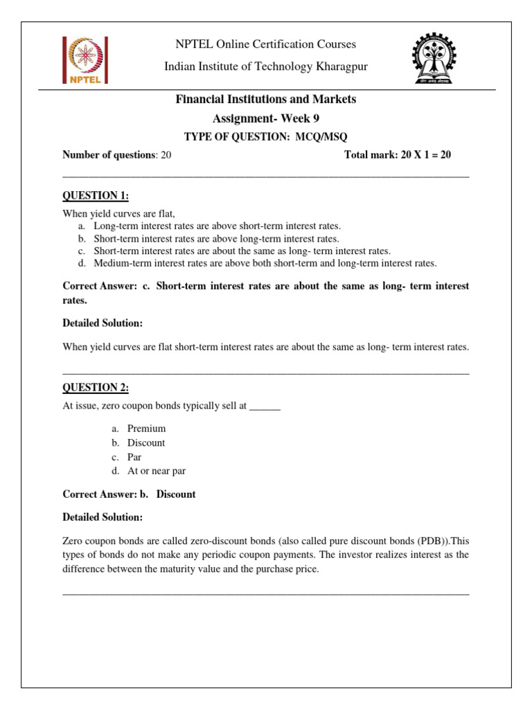 Assignment 9 | PDF | Bond Duration | Bonds (Finance)