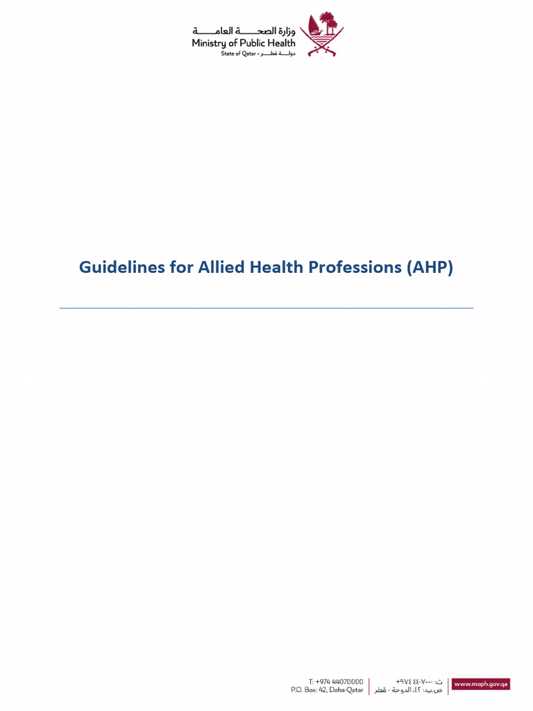 Guidelines For AHP | PDF | Professional Development | Health Care