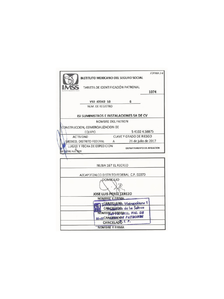 Registro Patronal IMSS | PDF