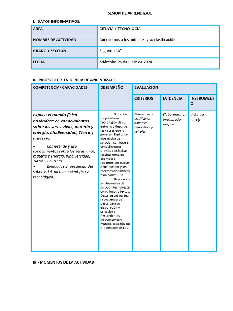 1 Sesion cyt - EDA 3 | PDF | Aprendizaje | Evaluación