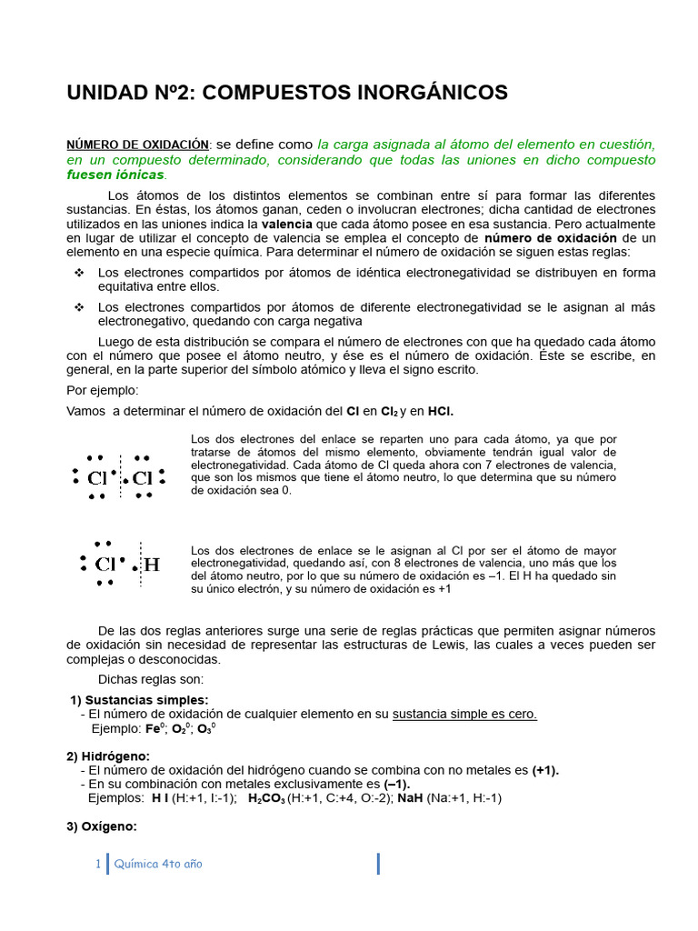 QUIMICA.4toU2 2024compuestos Inorgánicos | PDF | Compuestos químicos ...