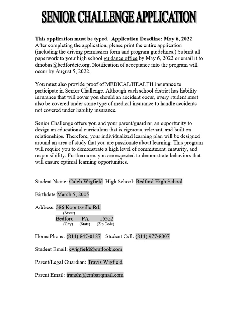 Senior Challenge App 22-23 | PDF | Learning