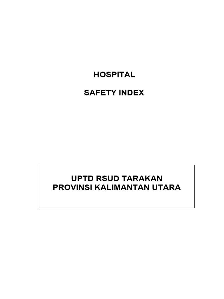Hospital Safety Index Monev K3 | PDF