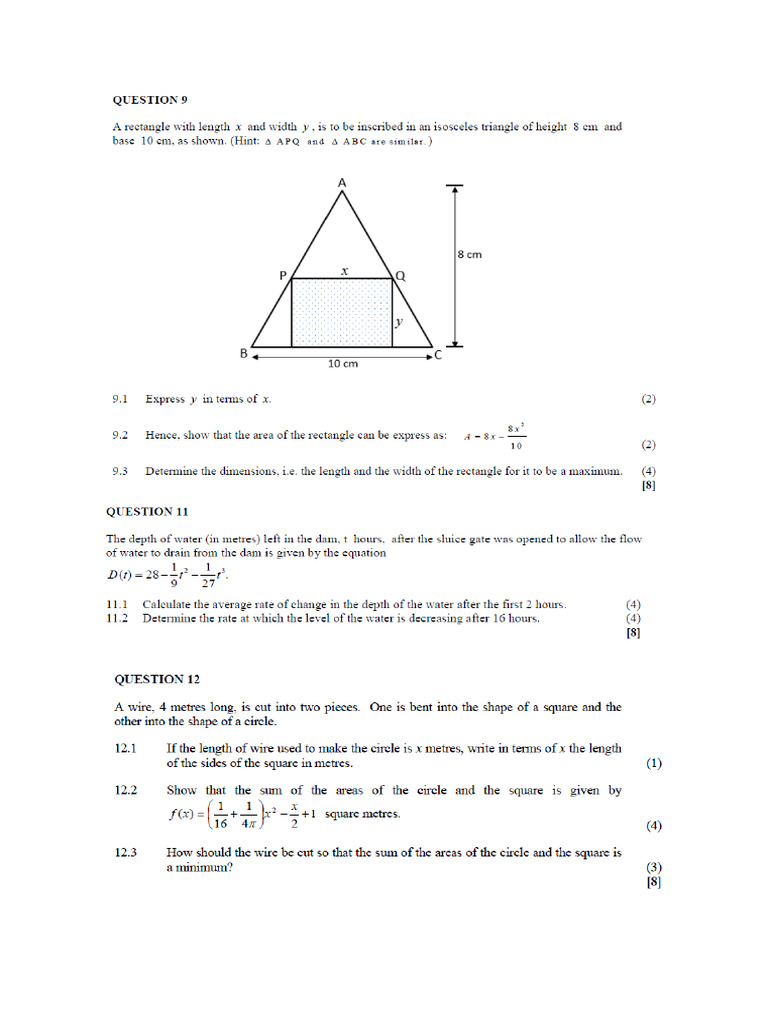 GR 12 Calculus Application | PDF