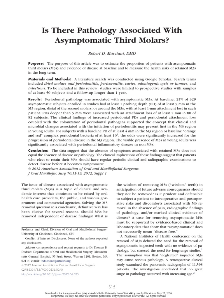 Marciani-3 Molares Ausencia Sintomas | PDF | Periodontology | Diseases ...