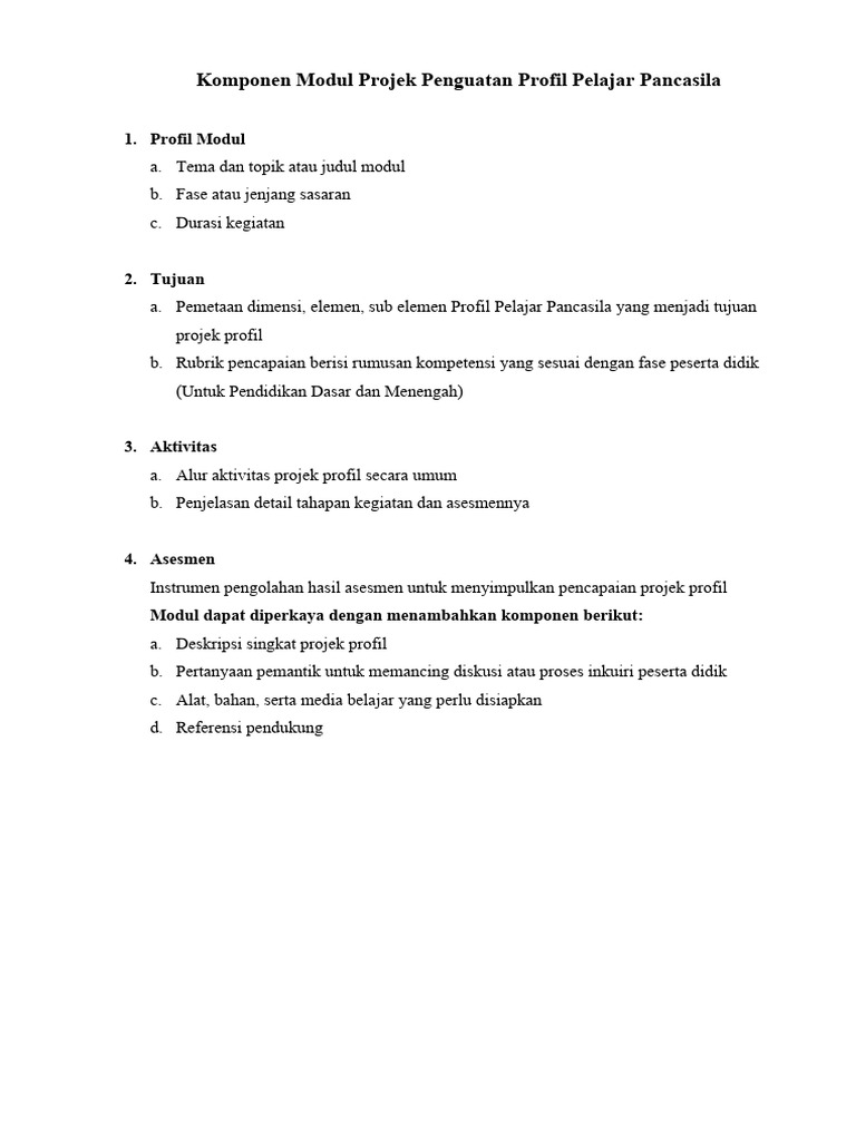 Contoh Modul Projec - PS - Kota Bogor Revisi | PDF