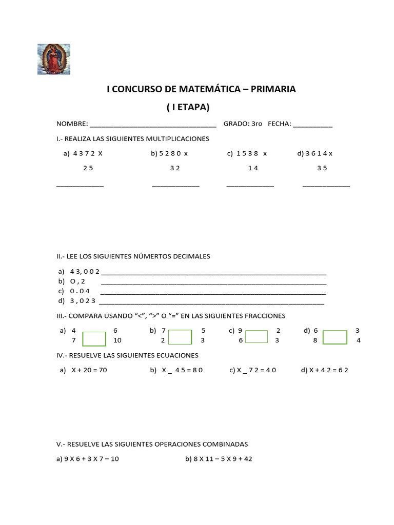 Examen de Concurso de Matematica | PDF