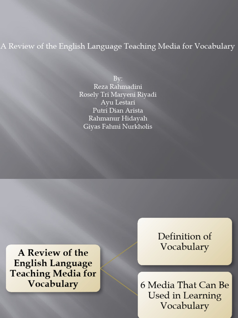 A Review of The English Language Teaching Media For Vocabulary | PDF ...