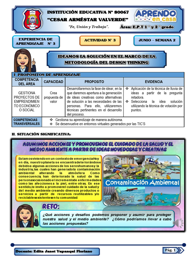 EXP N°3-FICHA 3 - EPT 2do (2° SEM JUNIO) | PDF | Lluvia de ideas ...