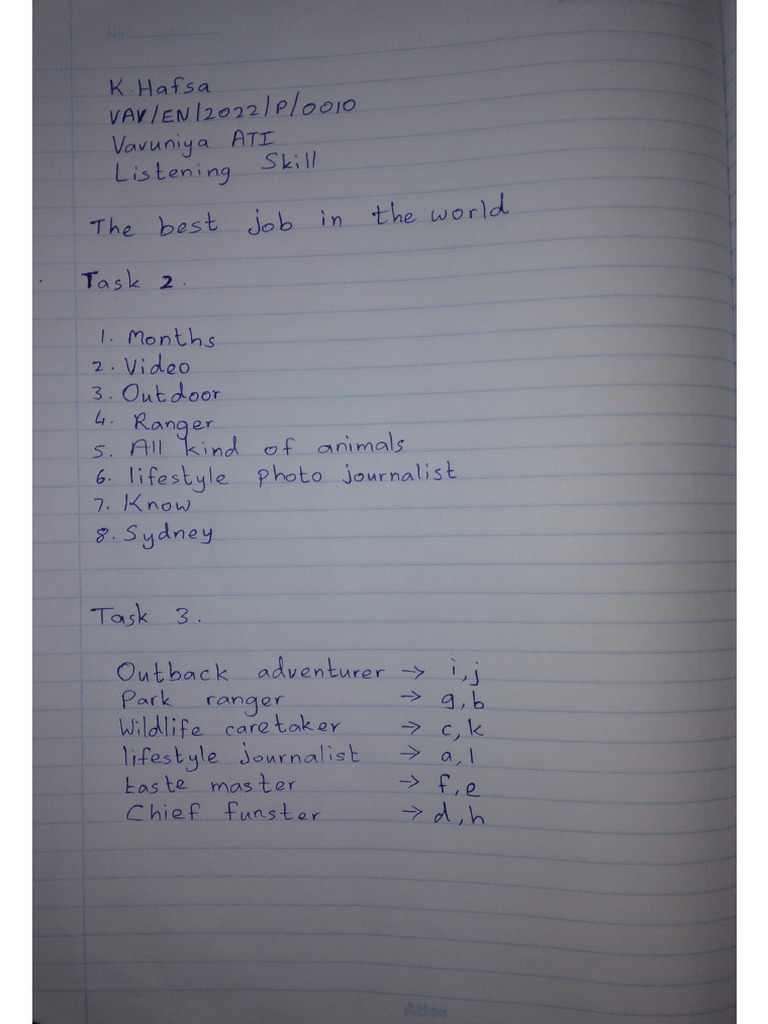 Listening Skill Assignments | PDF