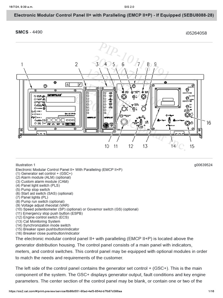Electronic Modular Control Panel II+ With Paralleling (EMCP II+P) - If ...
