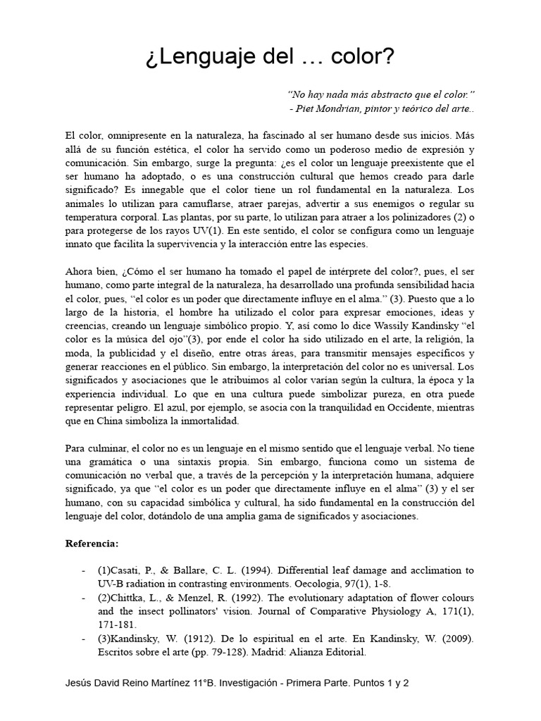 ¿Lenguaje del … color | PDF | Humano | Educación en artes liberales