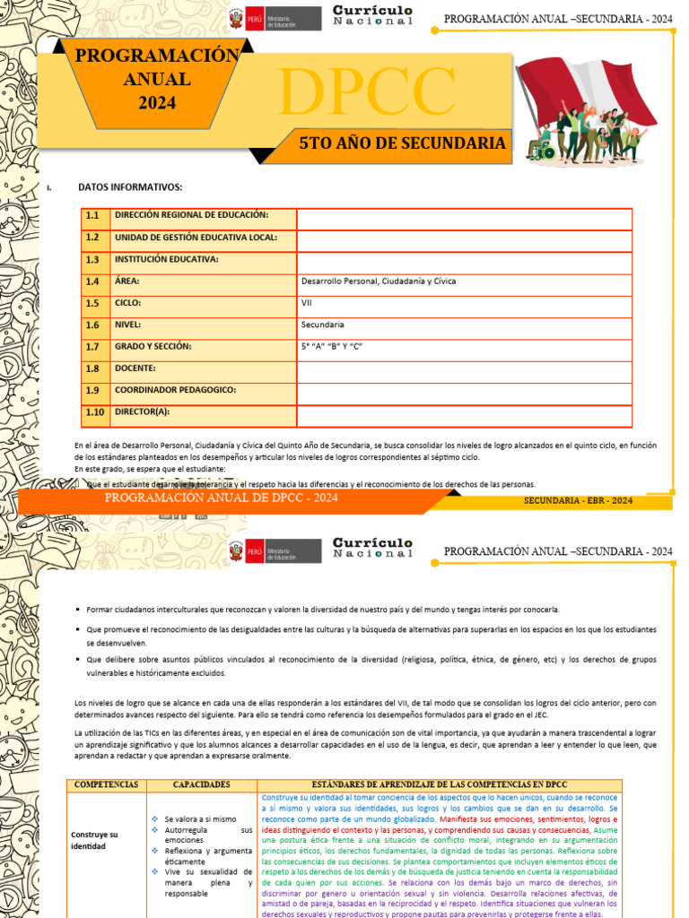 Programacion Anual DPCC 5° - 2024 | PDF | Democracia | Ideologías políticas