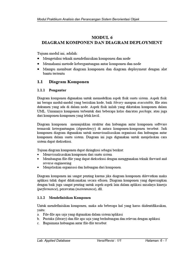 Modul Diagram Komponen & Deployment | PDF