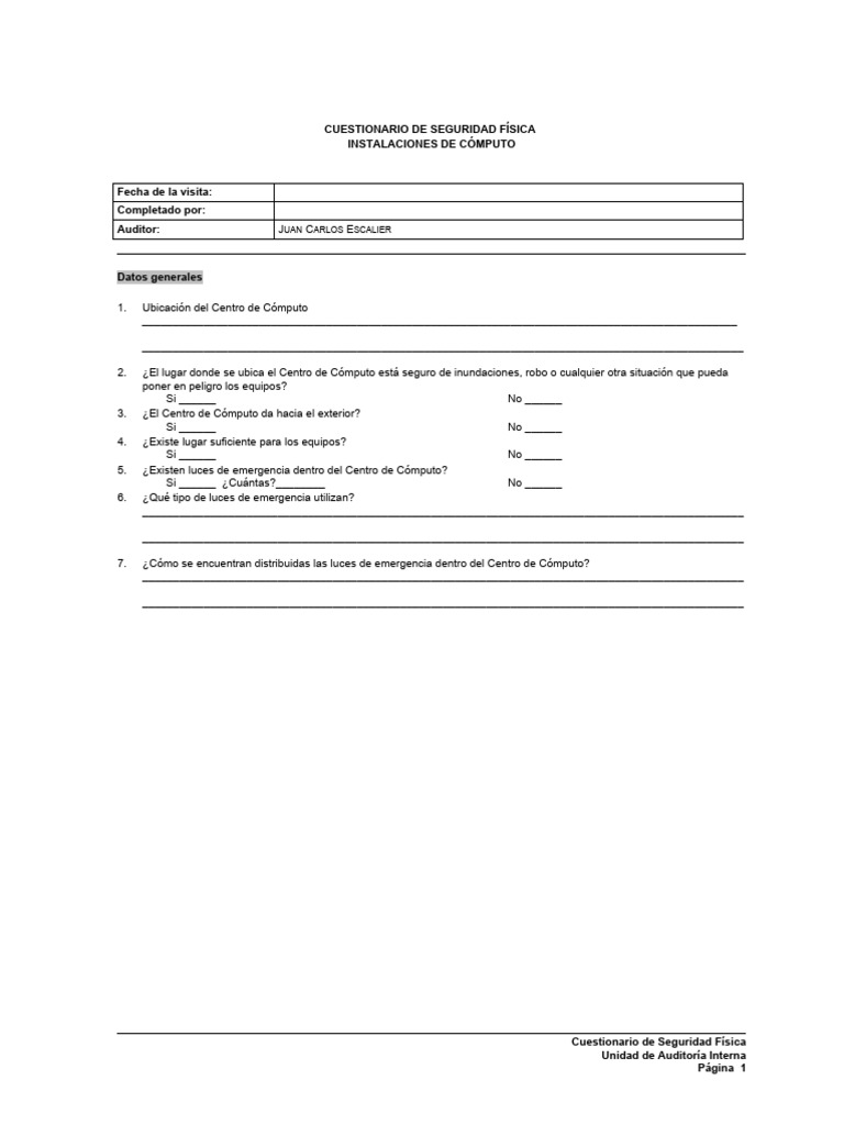 Cuest Seg Fisica | PDF | Circuito cerrado de televisión