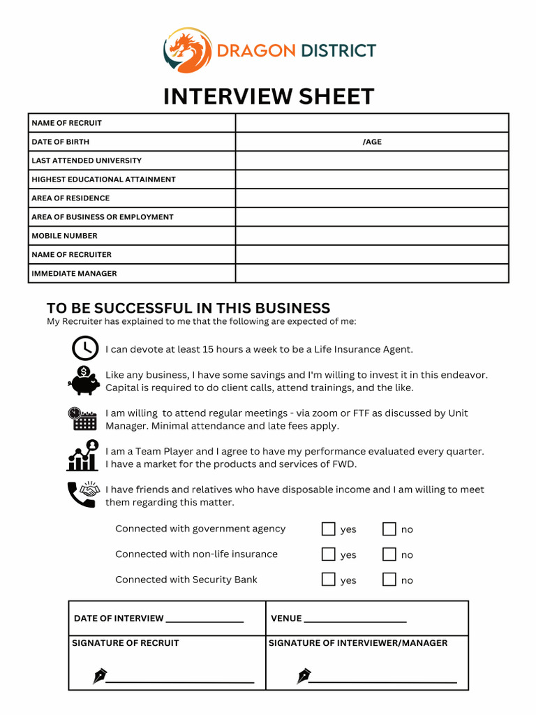 Interview Sheet (1) | PDF