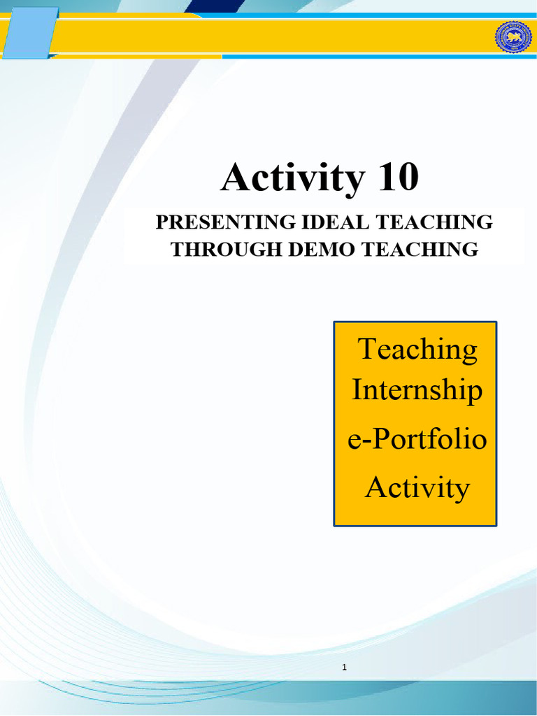 Oris, Mark Kenneth C. Ti Activity 10 Presenting Ideal Teaching Through Demo Teaching | PDF ...