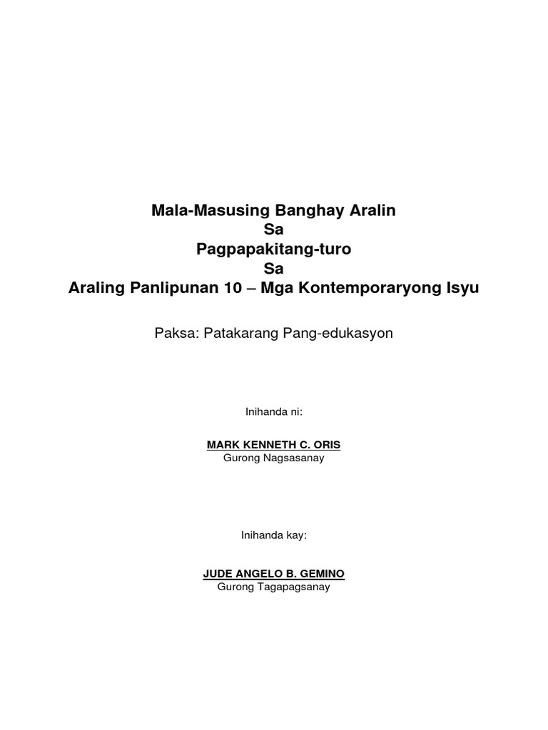 Oris, Mark Kenneth C Revised Sdlp. | PDF