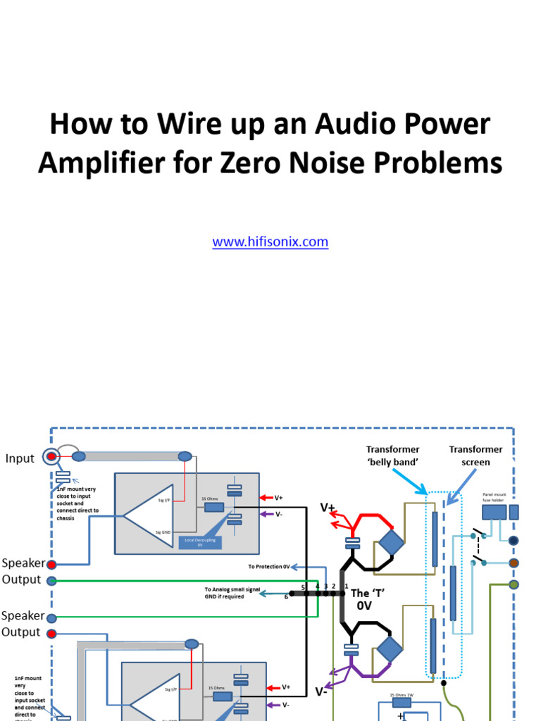 Zero Noise Audio Amplifier Wiring Guide | PDF | Amplifier | Rectifier