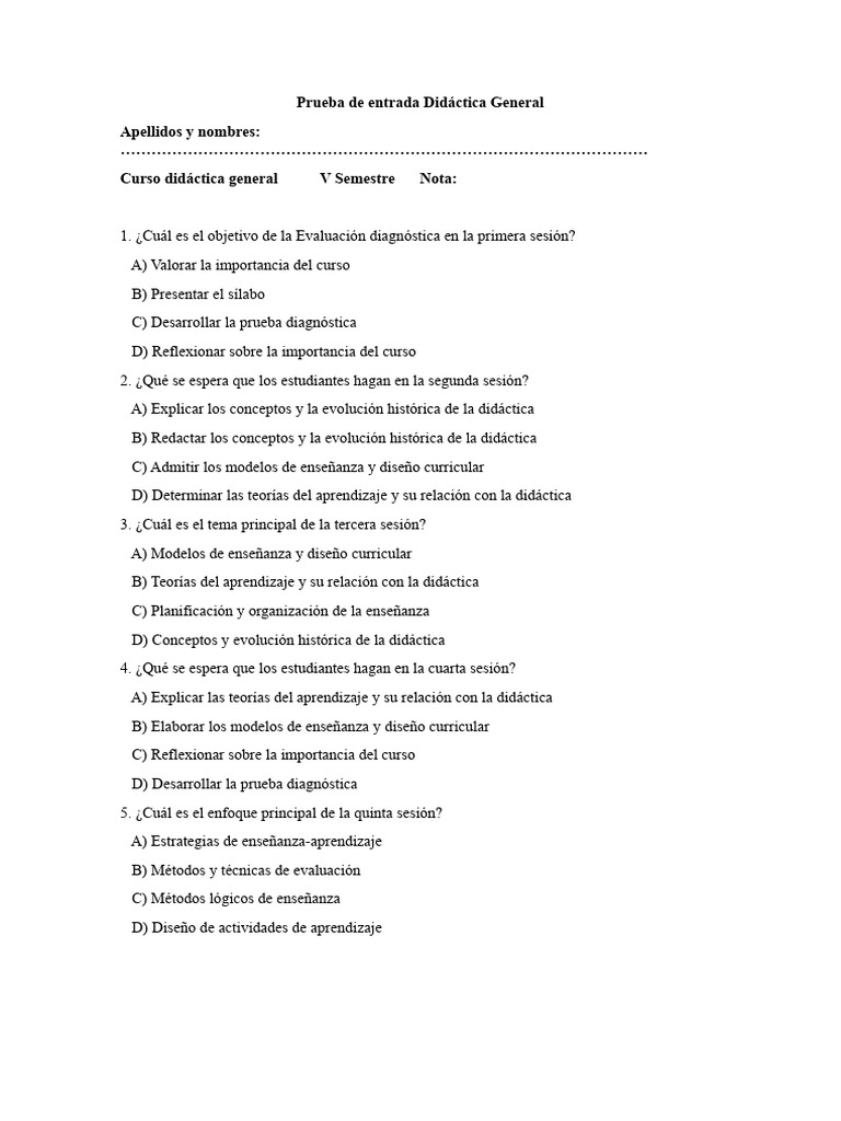 Evaluación Didáctica General | PDF | Arte