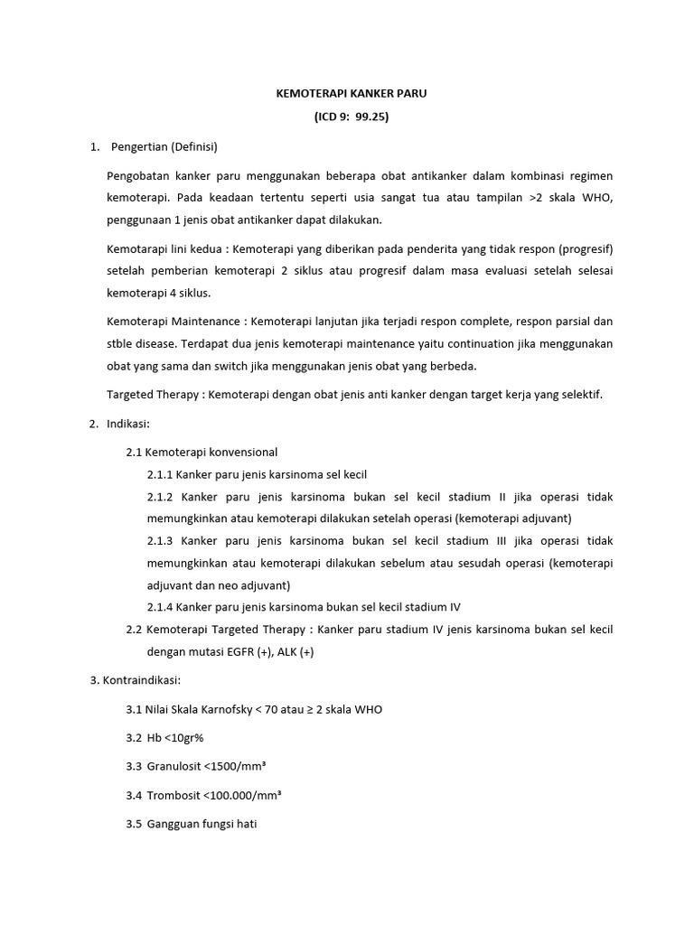 Protokol Kemoterapi Kanker Paru | PDF | Kesehatan Holistik