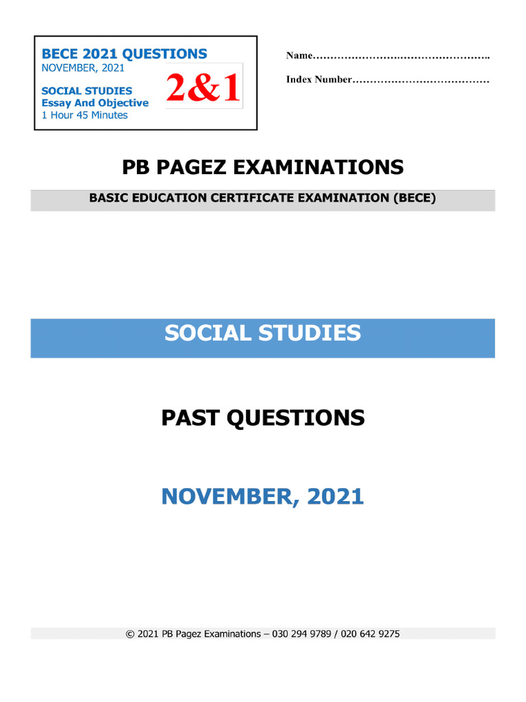 2021 Bece Social Studies | PDF