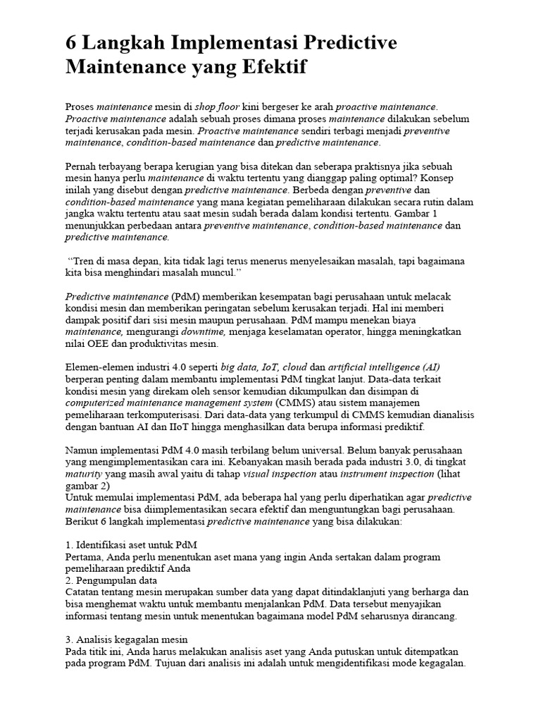 6 Langkah Efektif Implementasi PdM | PDF