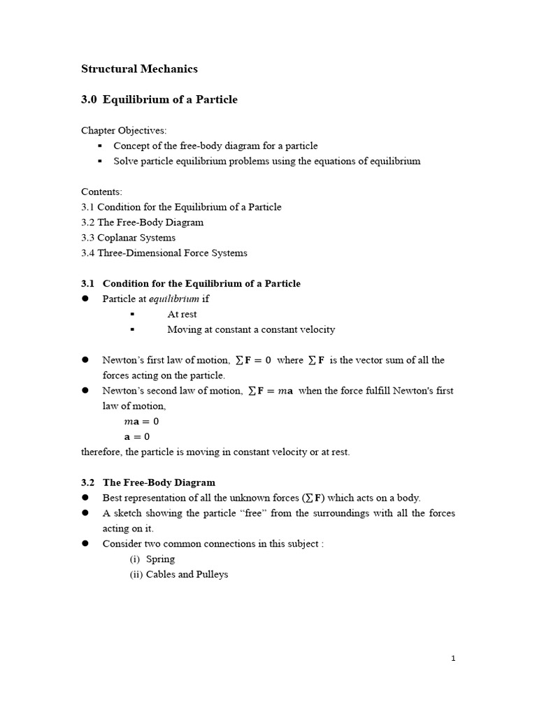 Chapter 3 Equilibrium of A Particle | PDF | Force | Tension (Physics)