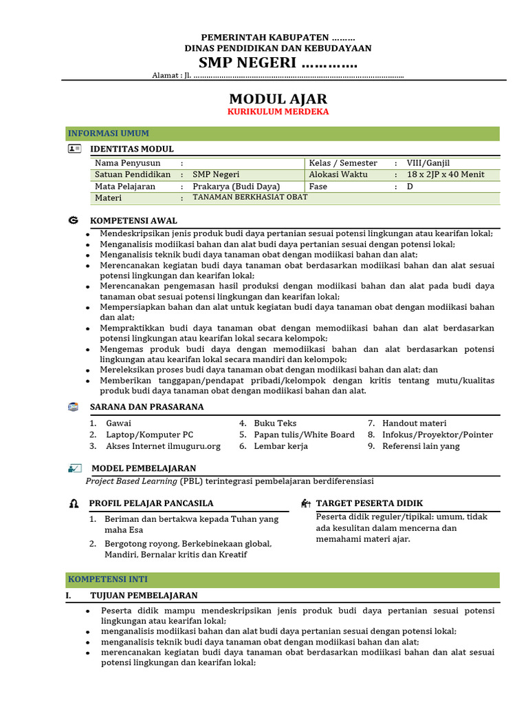 Contoh Prakarya Budidaya 8 Kurmer | PDF