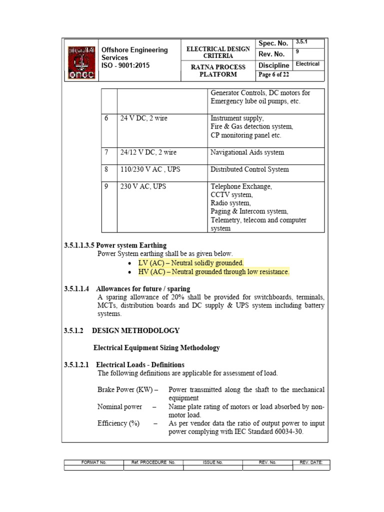 ONGC Design Basis For Offshore Platforms | PDF | Alternating Current ...