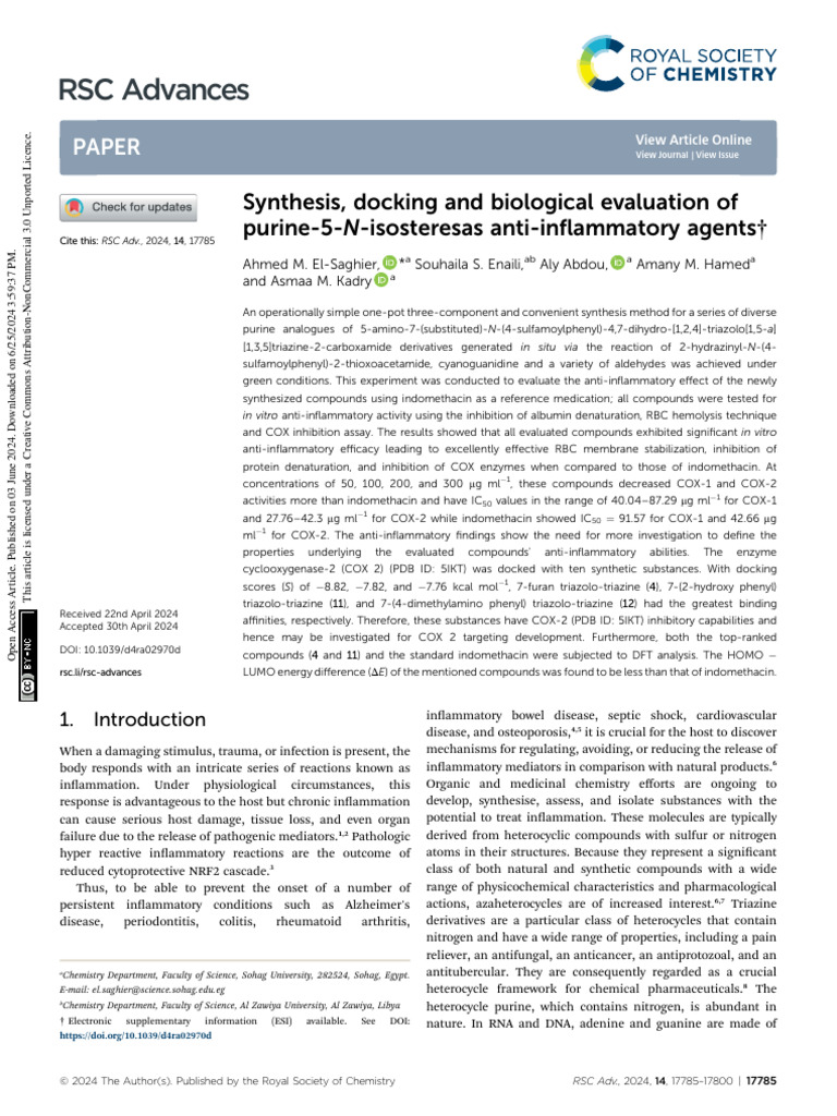 RSC Advances: Paper | PDF | Nucleotides | Chemistry