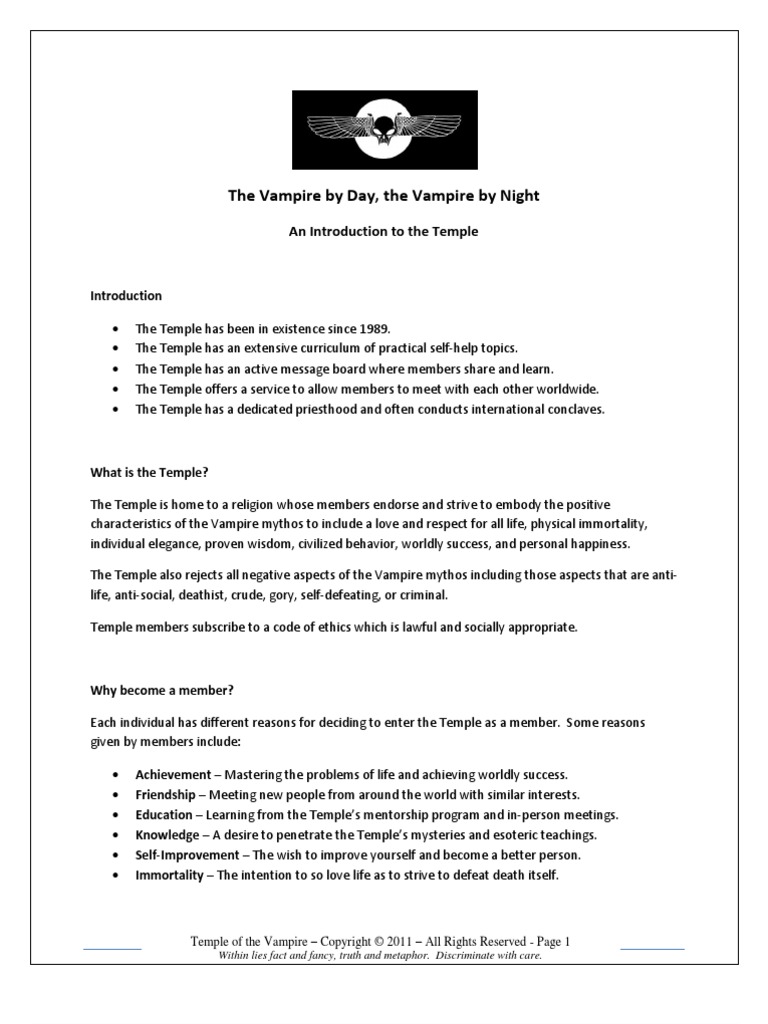 Introduction (1) Vampires Temple | PDF | Internet Forum | Western ...