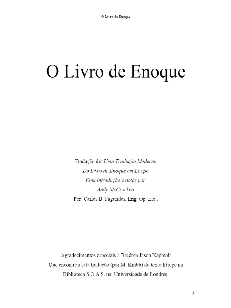 O Livro de Enoque. O Livro de Enoque - PDF Download Grátis | PDF