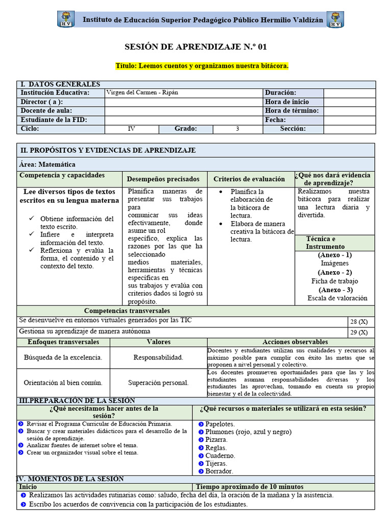 Sesion de Bitacora | PDF | Aprendizaje | Evaluación
