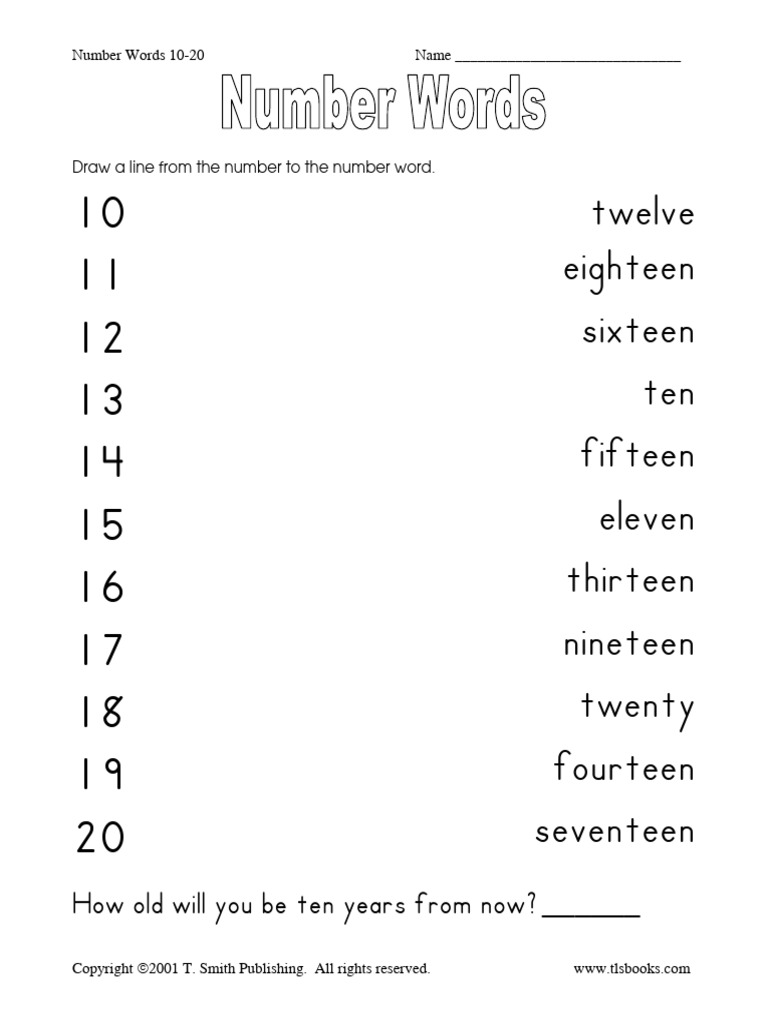 Numberwords 1020 | PDF